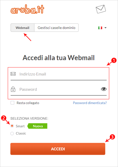 WebMail Smart - Modalità di Accesso | Guide hosting.aruba.it WebMail Smart - Modalità di Accesso | Guide hosting.aruba.it